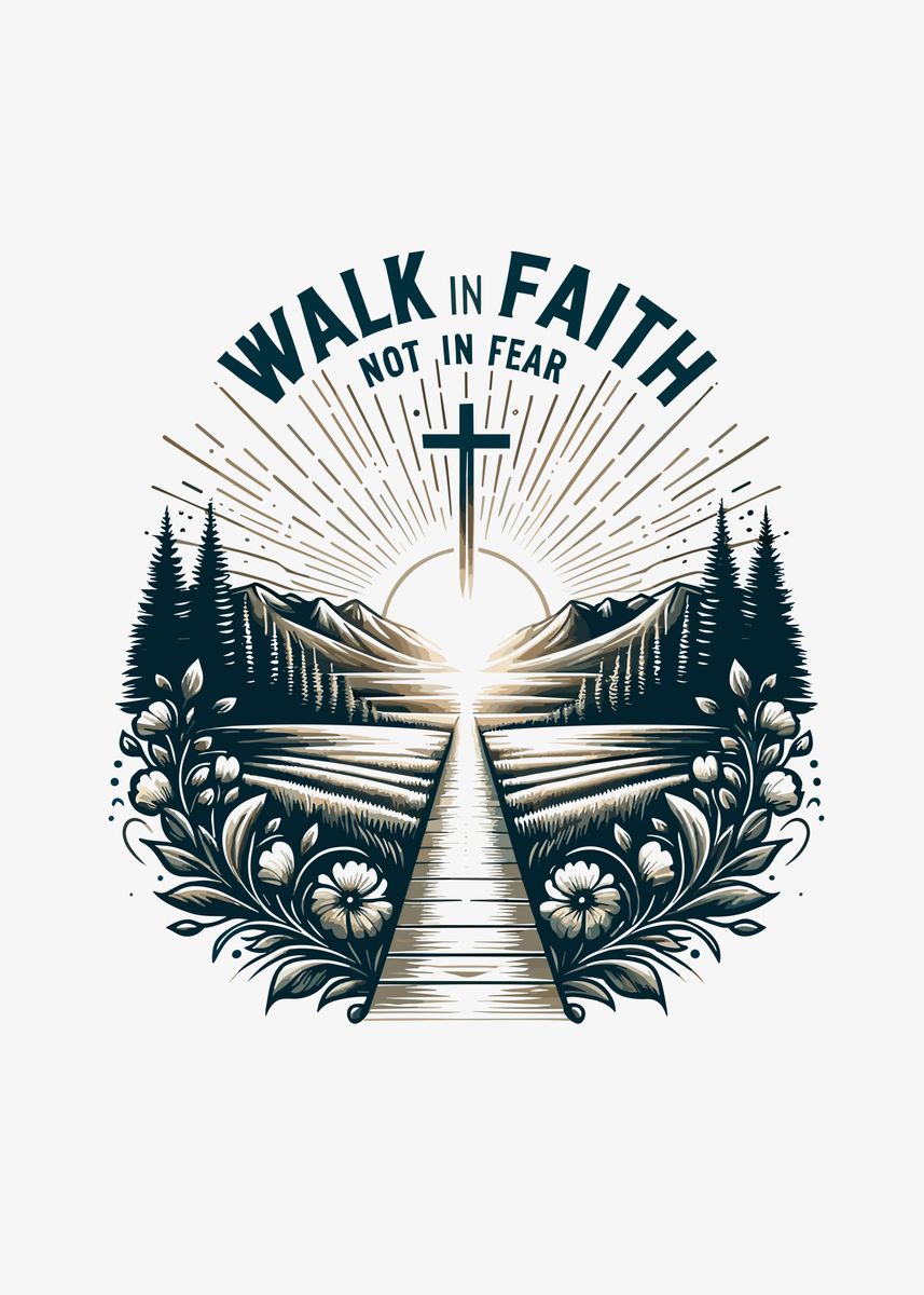 'Walk in Faith Not in Fear' Poster, picture, metal print, paint by ...