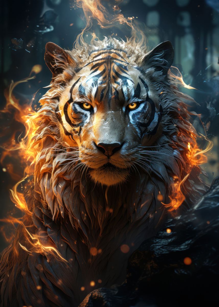 'fierce ardent tiger' Poster, picture, metal print, paint by Adel S ...