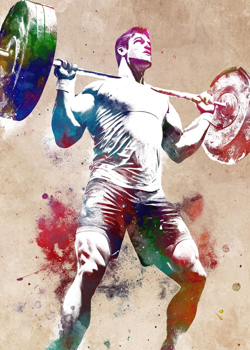 'Weightlifting sport' Poster, picture, metal print, paint by JBJart ...