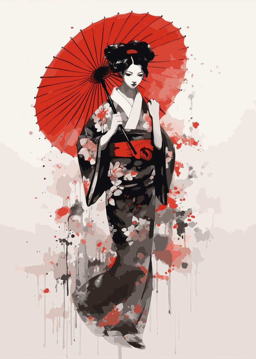 'Japanese Painting' Poster, picture, metal print, paint by Mason Scott | Displate