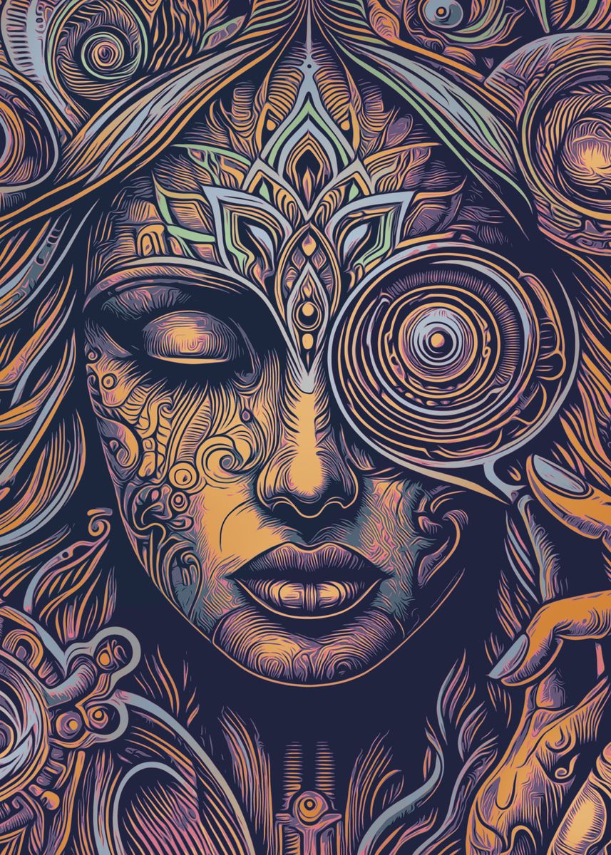 'God' Poster, picture, metal print, paint by Kamelyon | Displate