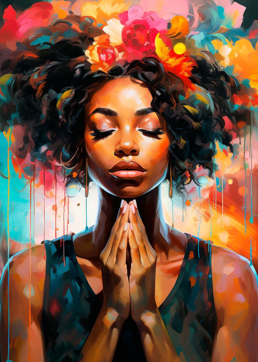 'abstract black woman' Poster, picture, metal print, paint by krupuk ...