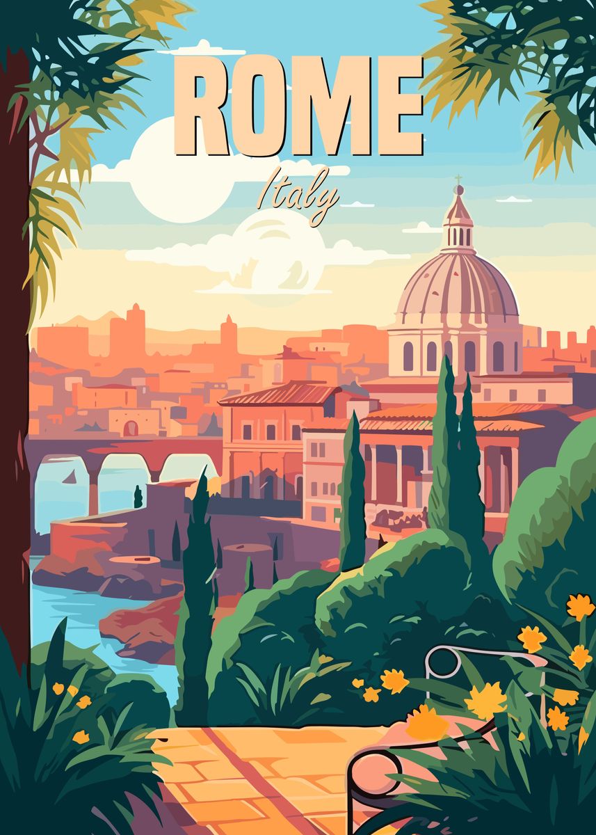 'Rome Italy' Poster, picture, metal print, paint by Mesh | Displate