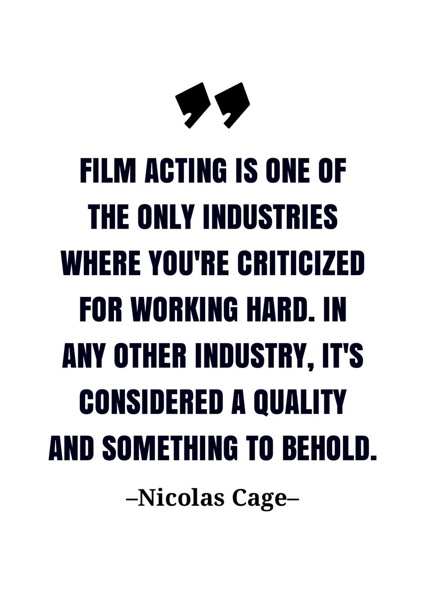 'Nicolas Cage quote' Poster, picture, metal print, paint by Gembull Art ...