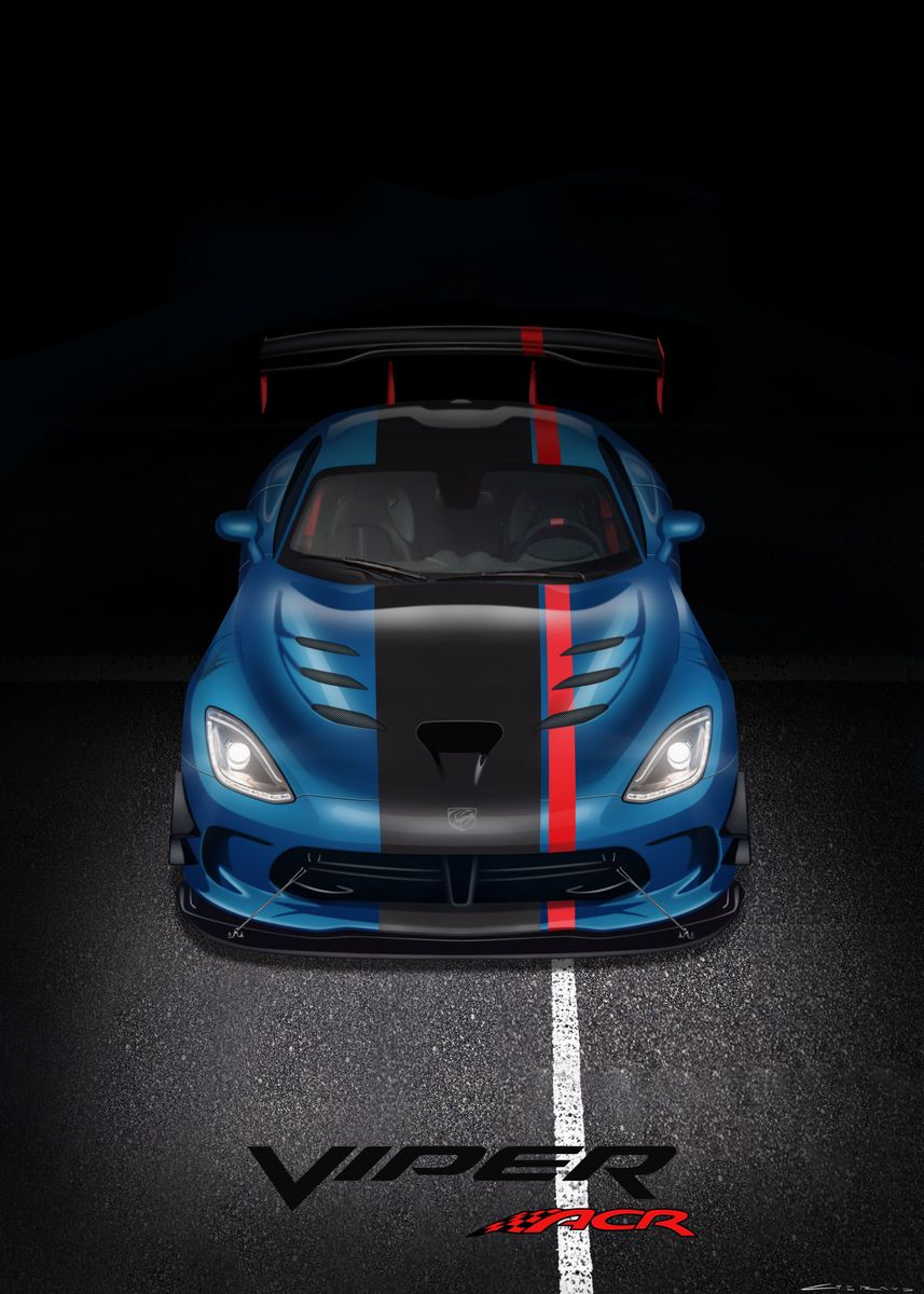 'Dodge Viper ACR' Poster, picture, metal print, paint by Kenan Geraud ...