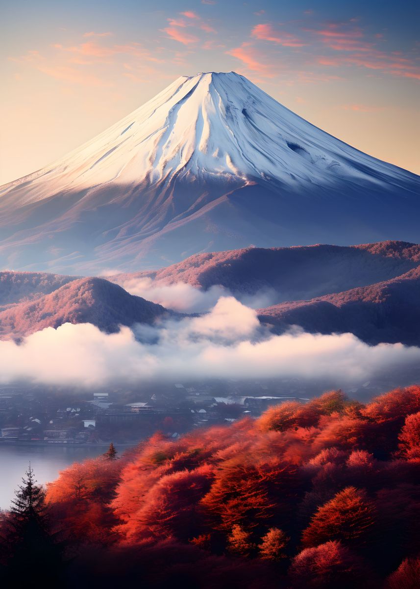 'Mount Fuji' Poster, picture, metal print, paint by AI Art Architect ...