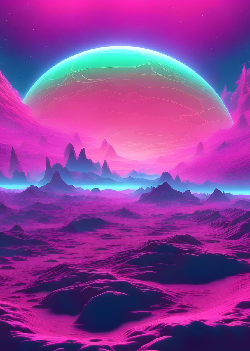 'Space Retrowave' Poster, picture, metal print, paint by Sultan Studio ...