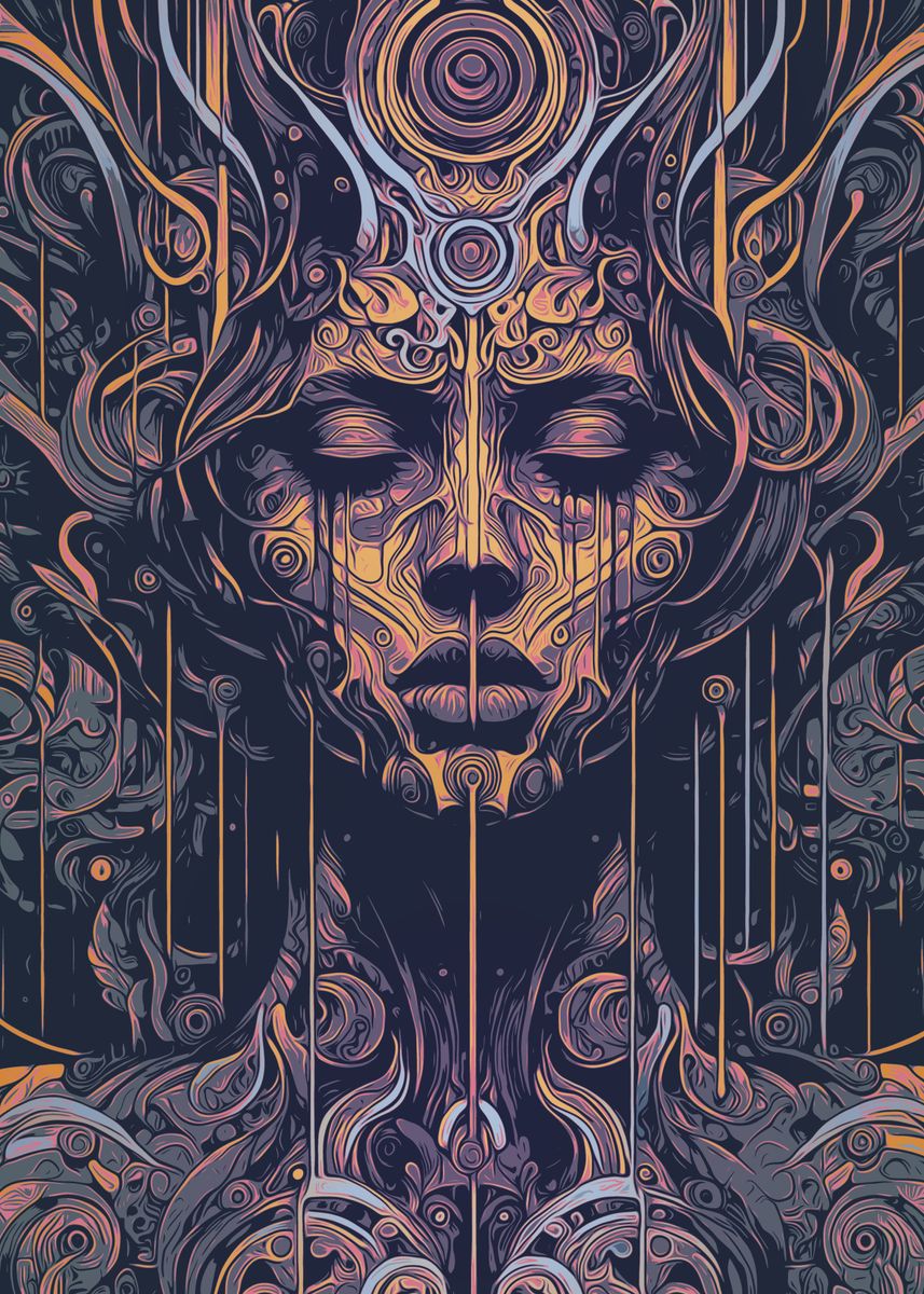 'God' Poster, picture, metal print, paint by Kamelyon | Displate