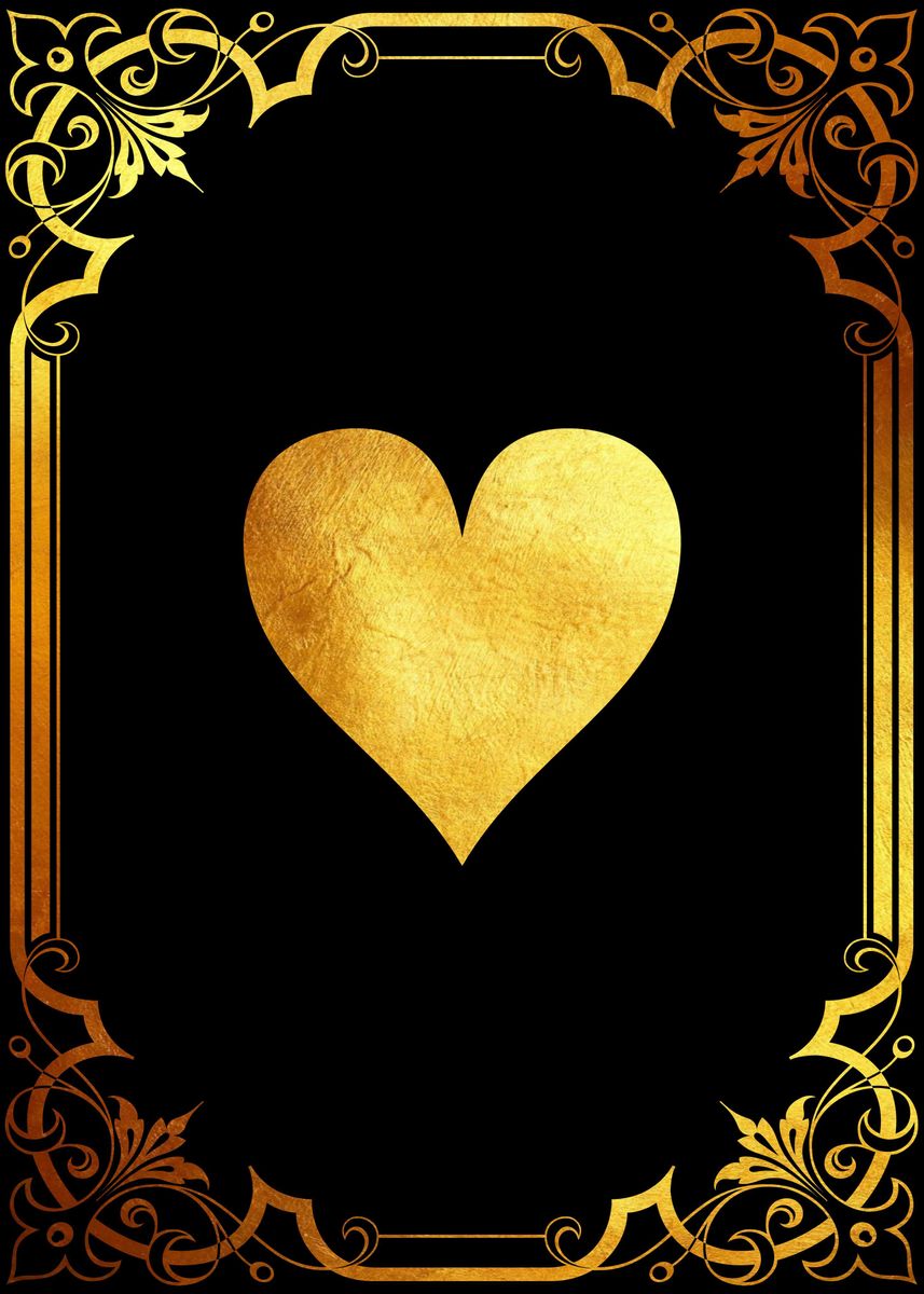'Gold Love' Poster, picture, metal print, paint by Art Fundamentals ...