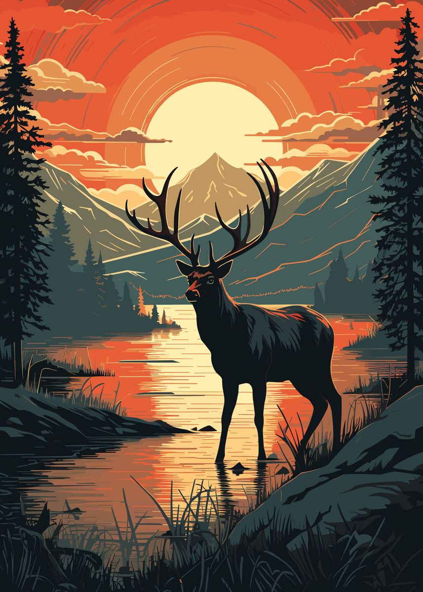 'dear animal retro' Poster, picture, metal print, paint by Mariano Mayert | Displate