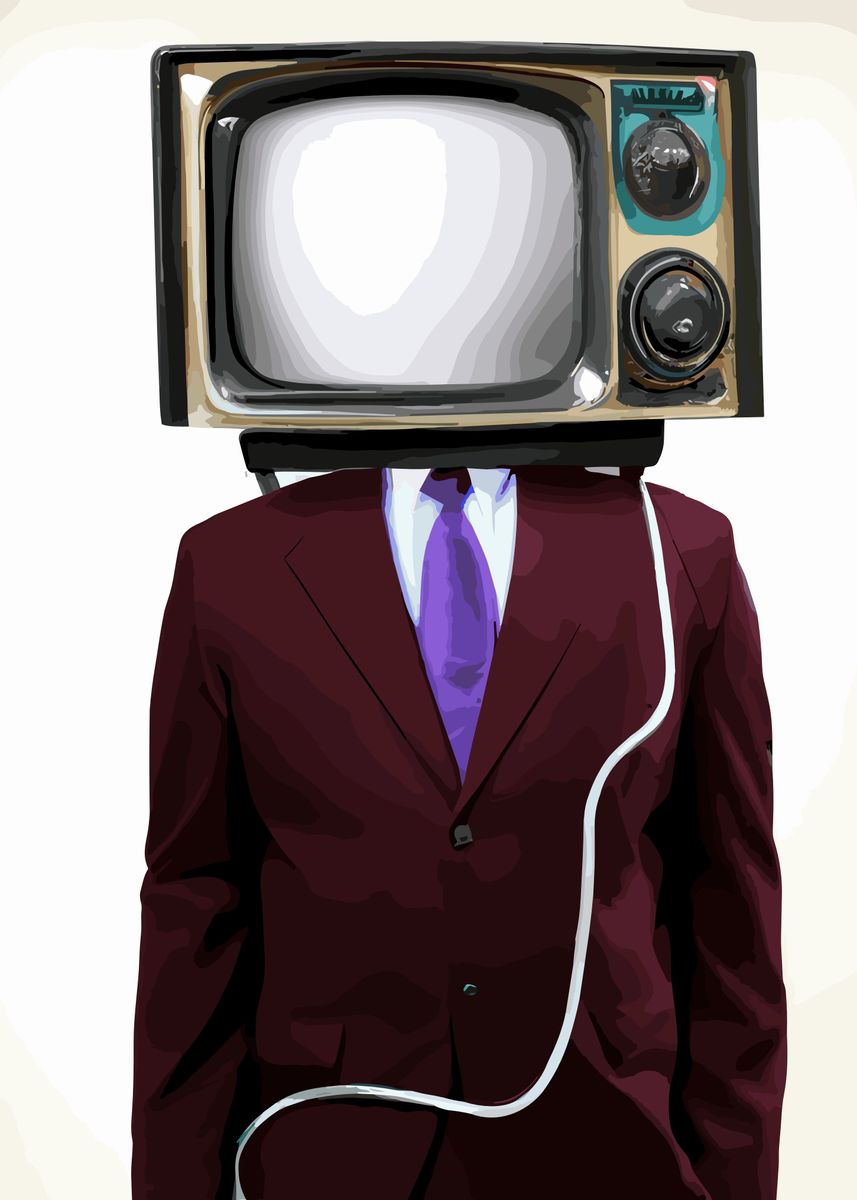 'Suit Tube TV Man' Poster, picture, metal print, paint by maxdesign ...