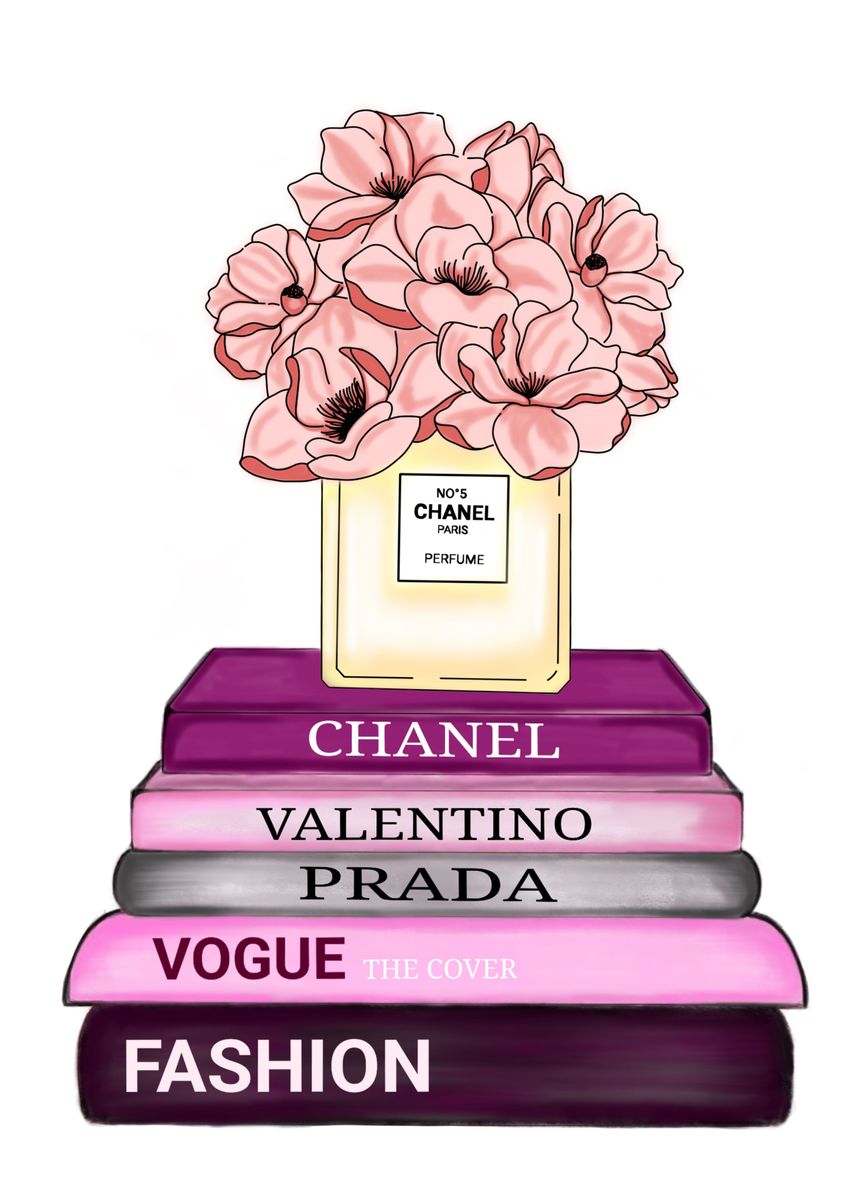'Chanel x Fashion Books' Poster, picture, metal print, paint by Anam ...