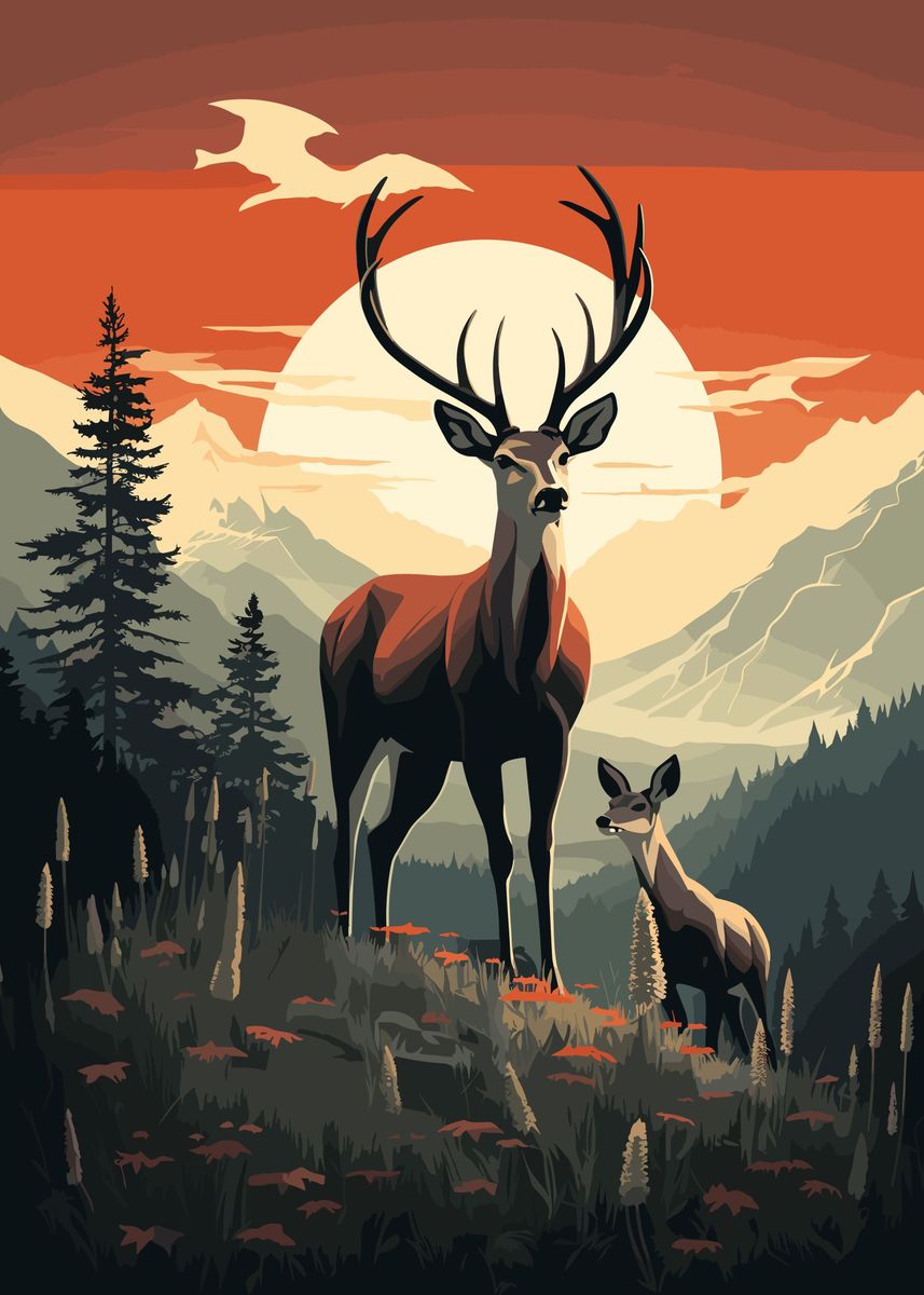 'dear animal retro' Poster, picture, metal print, paint by Mariano Mayert | Displate
