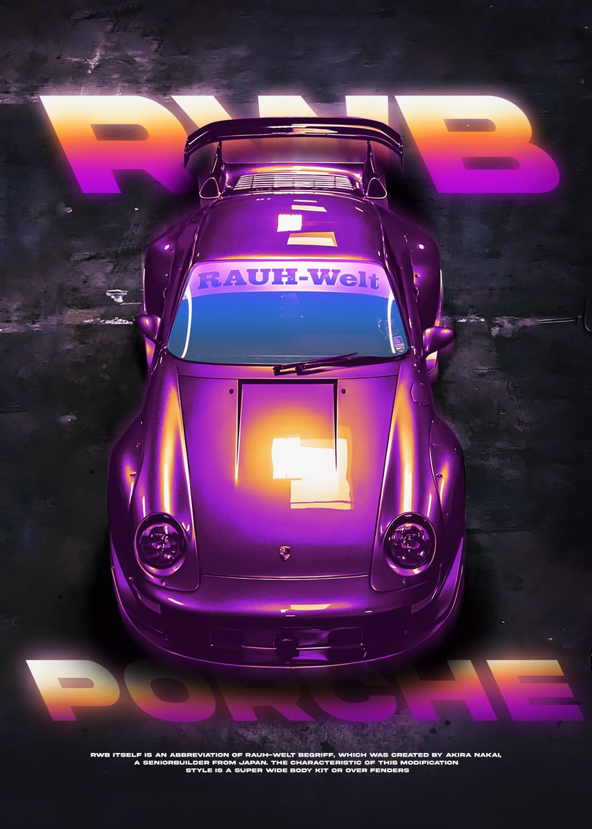 'RWB Porsche ' Poster, picture, metal print, paint by Aliigal Artwork ...