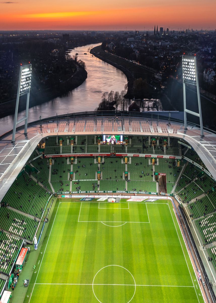 'Bremen stadium' Poster, picture, metal print, paint by Leika Satoshi ...