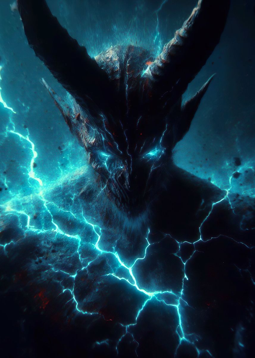 'Electric Demon' Poster, picture, metal print, paint by Ancjo | Displate