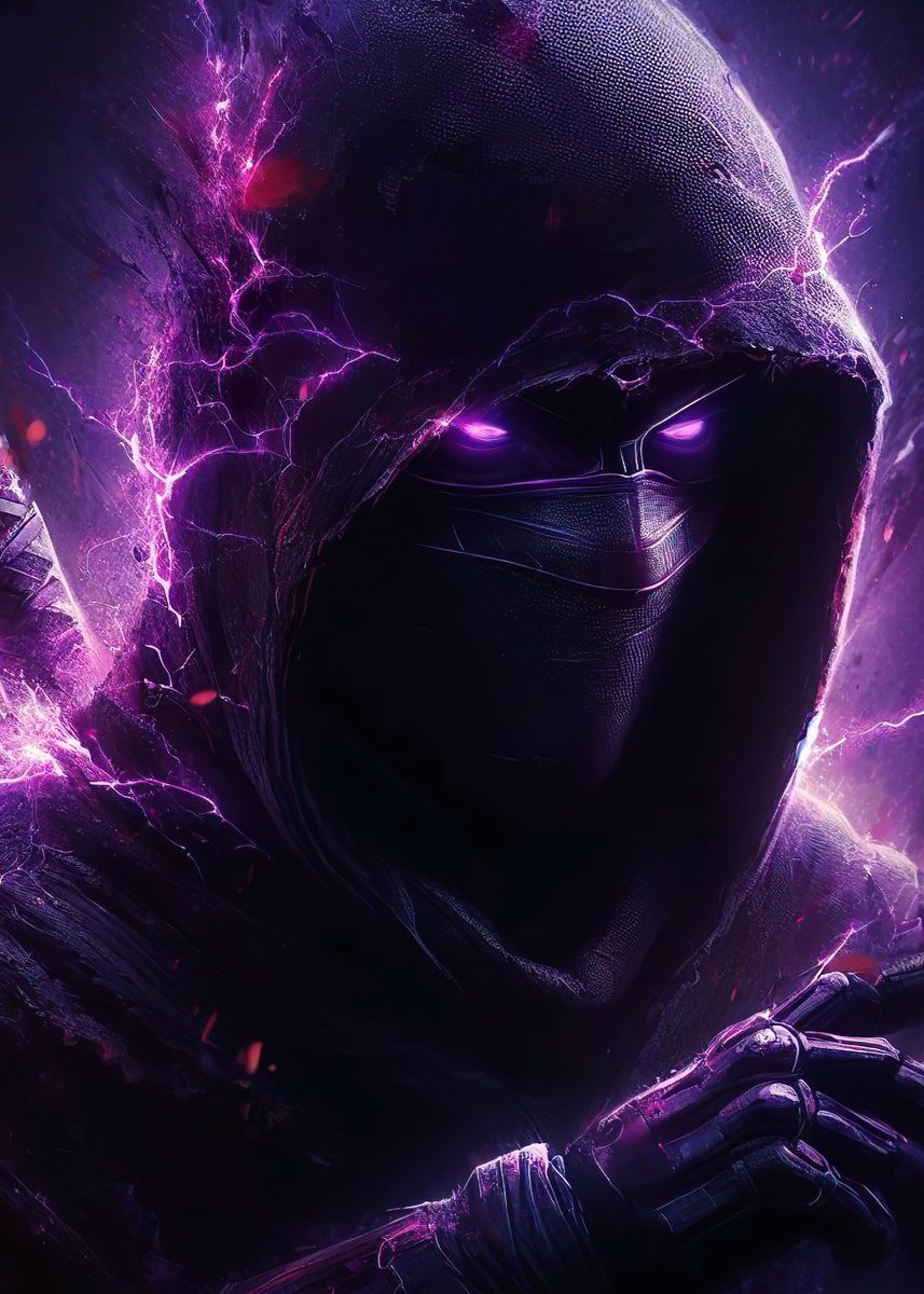 'Purple Electric Ninja' Poster, picture, metal print, paint by Ancjo ...
