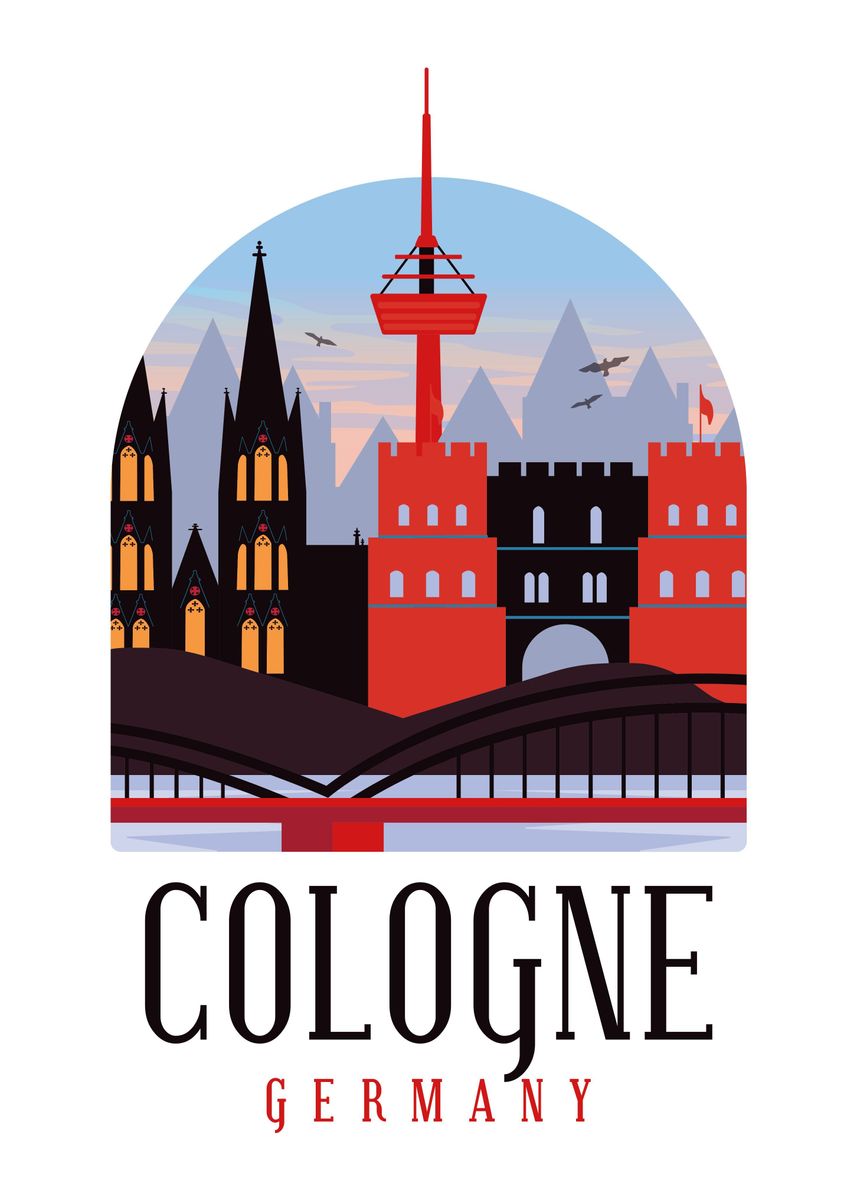'Cologne' Poster, picture, metal print, paint by Adam | Displate
