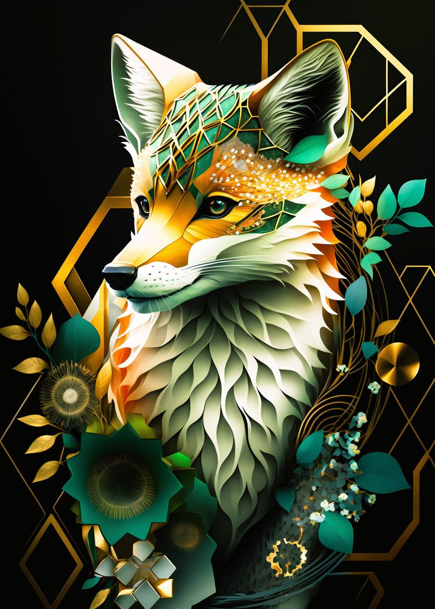 'abstract fox ' Poster, picture, metal print, paint by Dream Reality ...