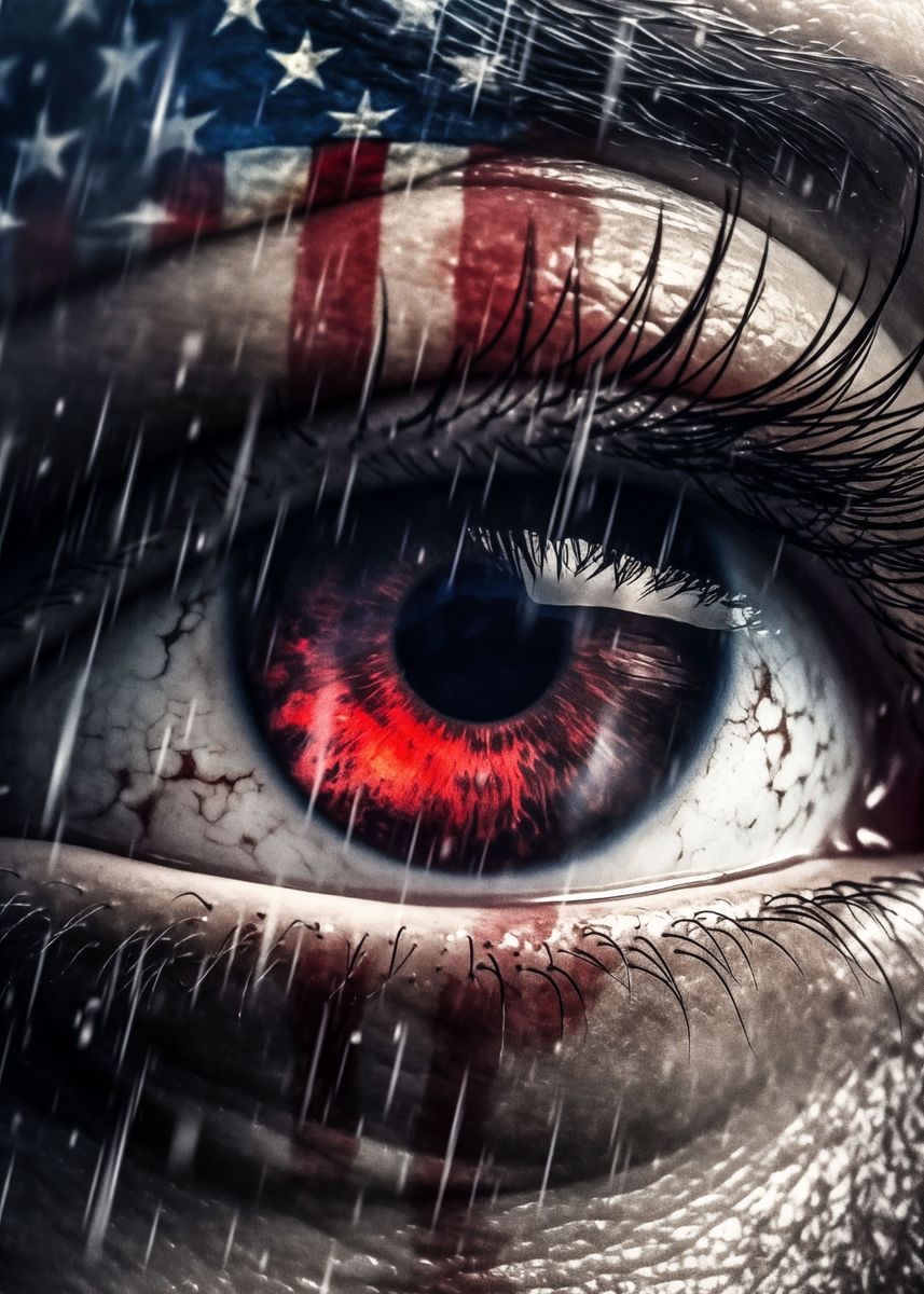 'patriotism eye' Poster, picture, metal print, paint by Zdenek Moravek ...