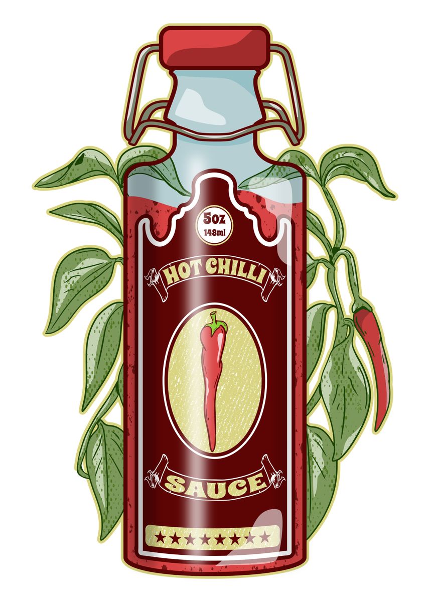 'Chili sauce bottle' Poster, picture, metal print, paint by mailbox ...