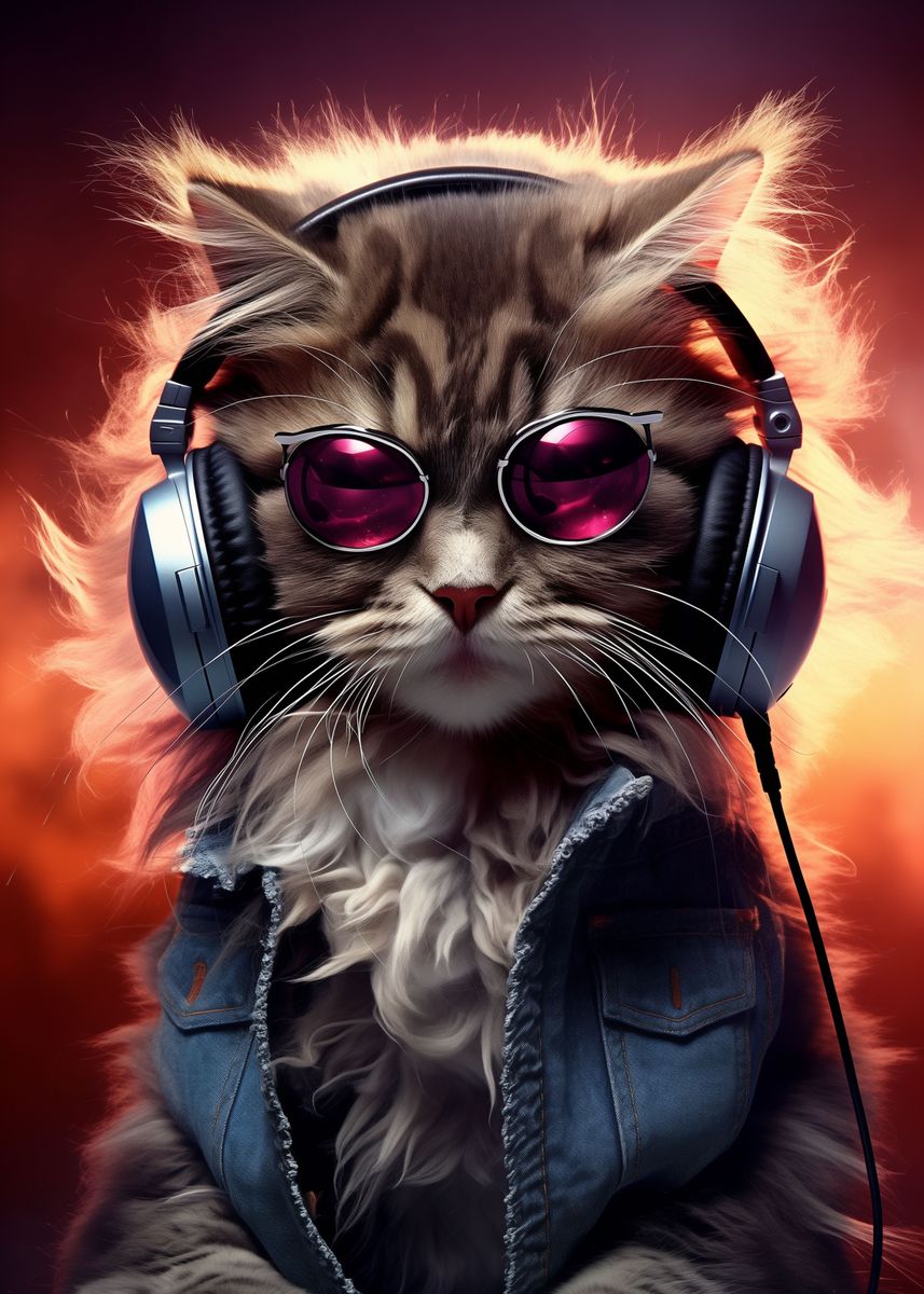 'Chill Cat' Poster, picture, metal print, paint by Siren Song Studio ...