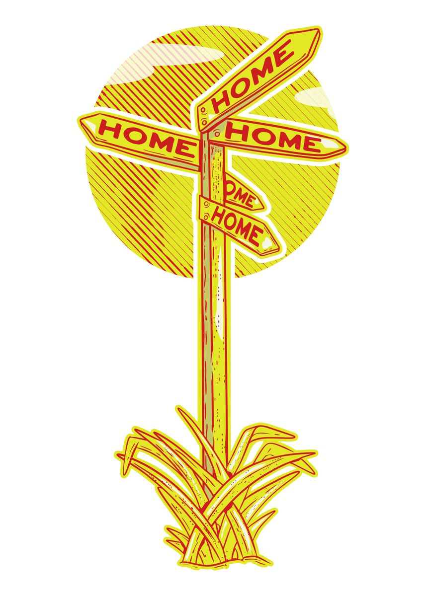 'Sign pointing home' Poster, picture, metal print, paint by mailbox ...