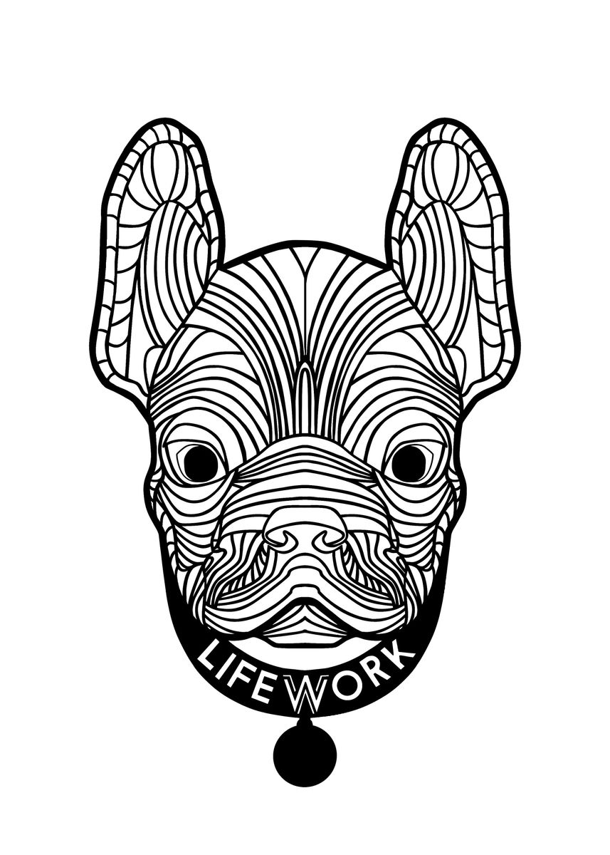 'BW Dog' Poster, picture, metal print, paint by Selja Cute | Displate