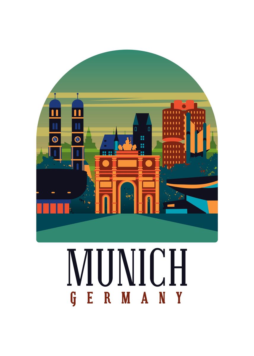 'Munich' Poster, picture, metal print, paint by Adam | Displate