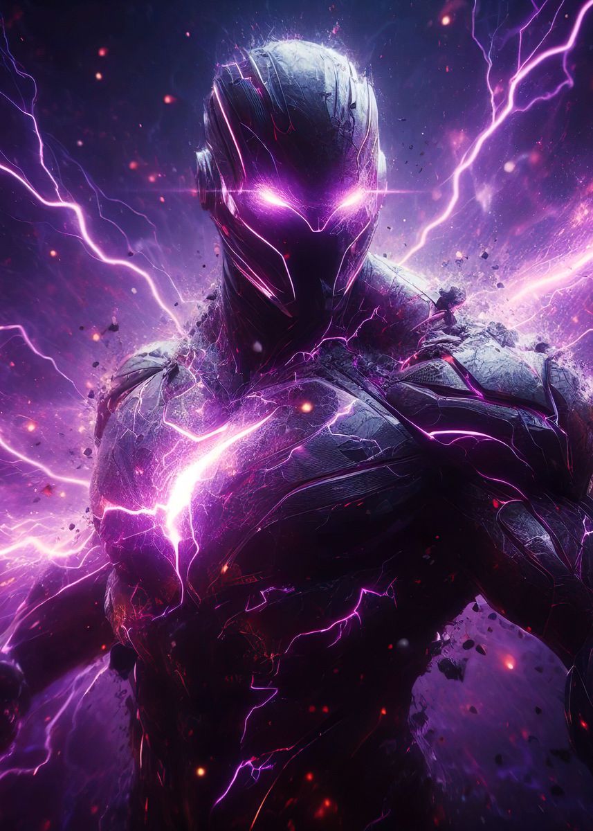 'Purple Electric Hero' Poster, picture, metal print, paint by Ancjo ...