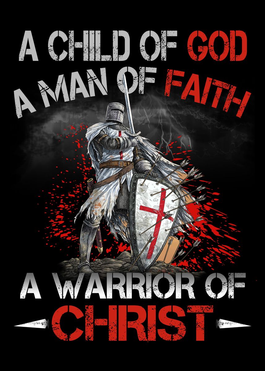 'A Child of God a Man Faith' Poster, picture, metal print, paint by ...