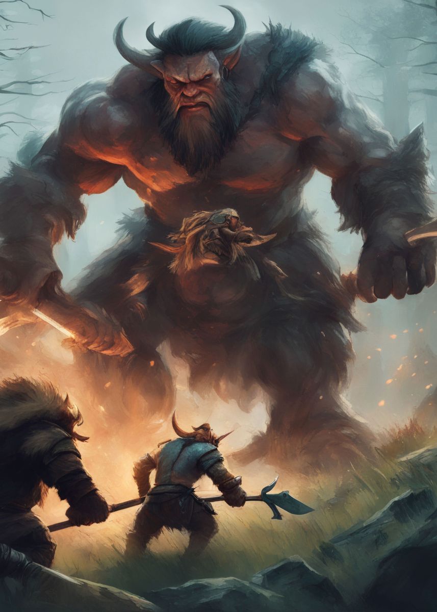 'Valheim Troll Battle' Poster, picture, metal print, paint by Injection ...