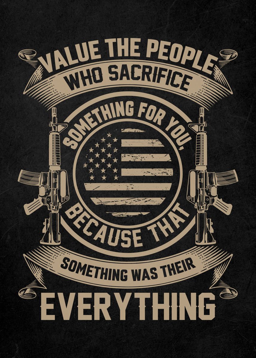 'Veteran Military Quote' Poster, picture, metal print, paint by Art ...