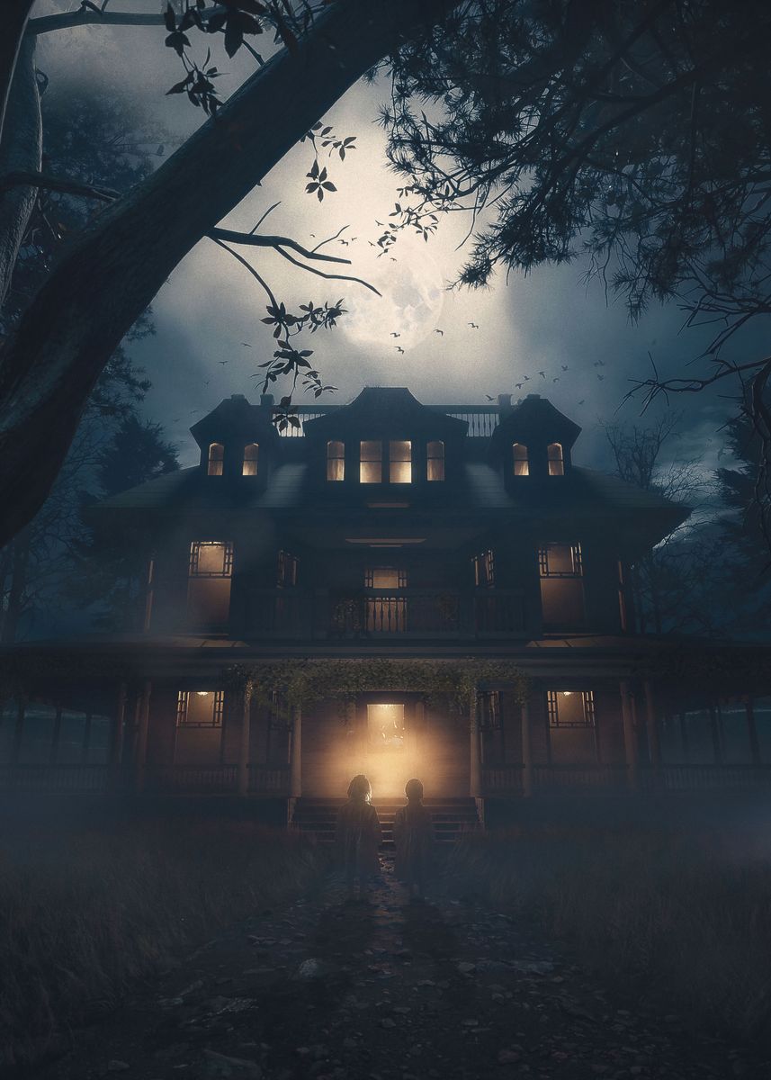 'Halloween Manor' Poster, picture, metal print, paint by Mads Samuel ...