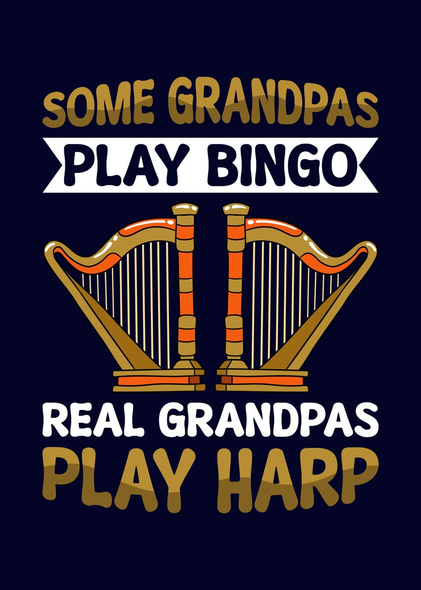 'Harp Player Harp Music' Poster by MzumO | Displate