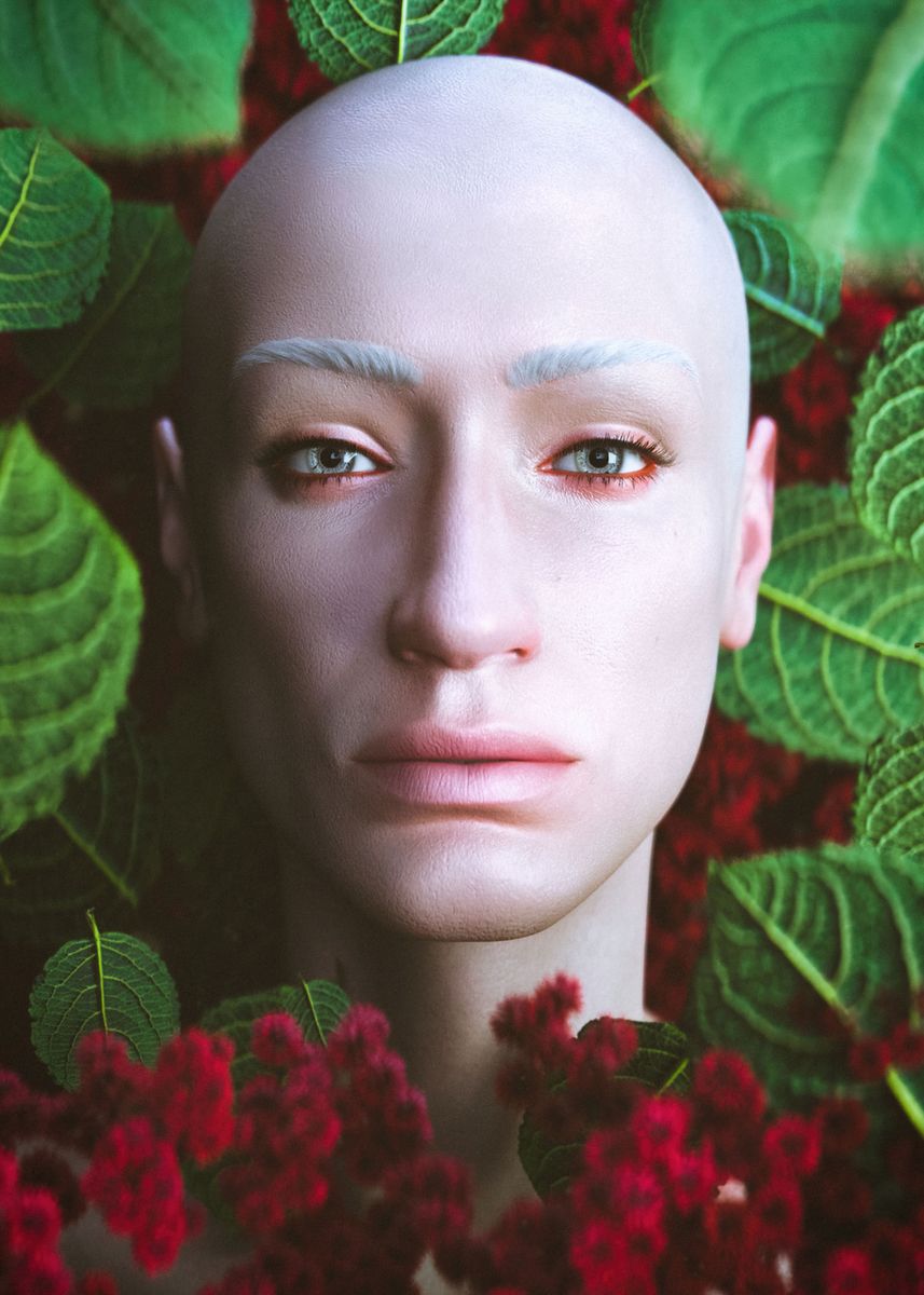 'Floral Portrait' Poster, picture, metal print, paint by Mads Samuel ...