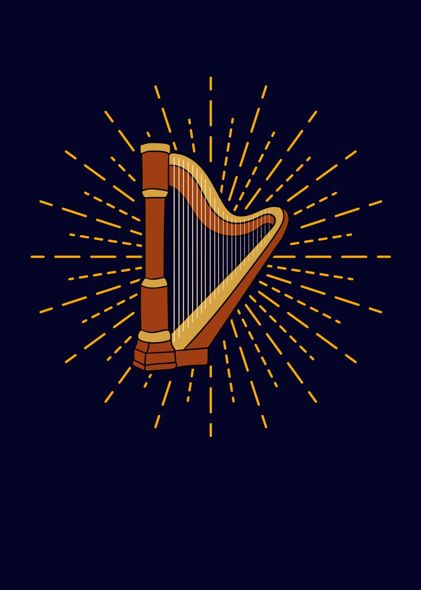 'Harp Player Harp Music' Poster, picture, metal print, paint by MzumO ...