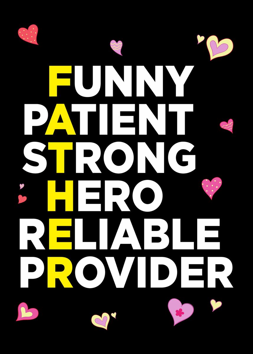 'Father Meaning' Poster, picture, metal print, paint by Ba Ab | Displate