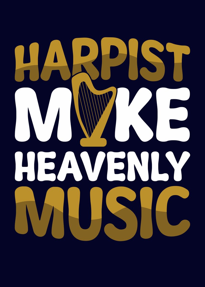 'Harp Player Harp Music' Poster by MzumO | Displate