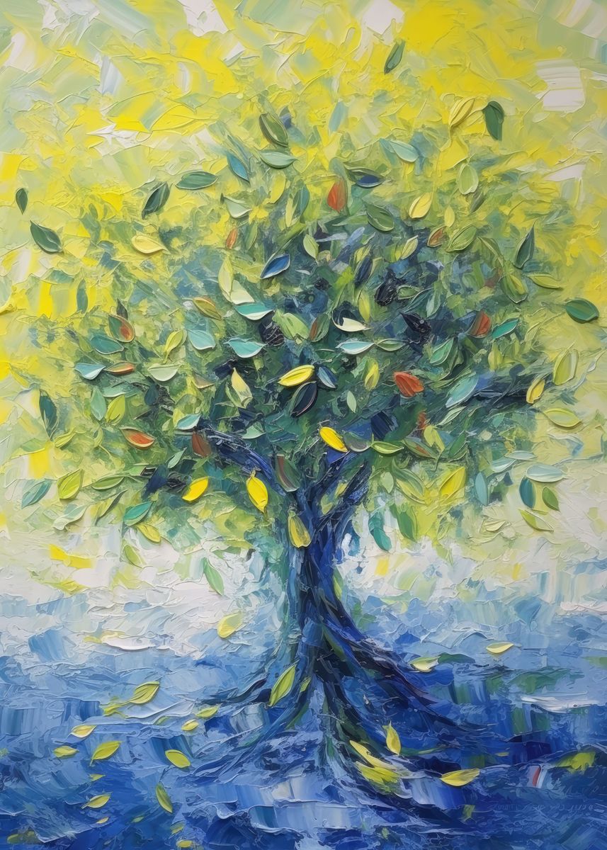 'Olive Tree Oil Paint' Poster, picture, metal print, paint by Stylianos ...