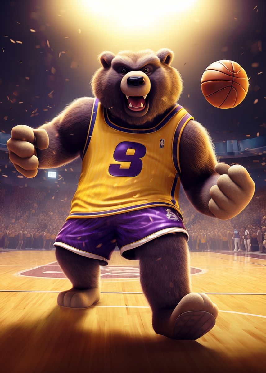 'Shaquille OBear' Poster, picture, metal print, paint by mnix | Displate