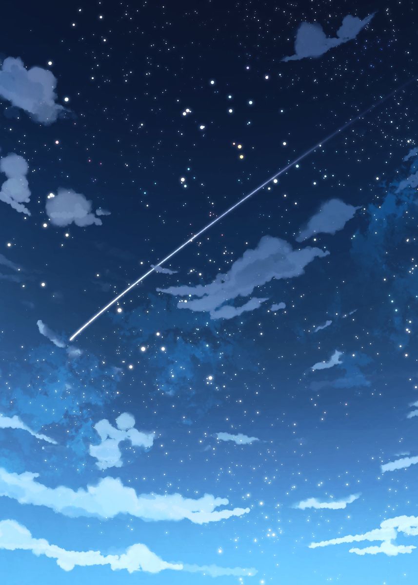 'Anime Blue Sky Space' Poster, picture, metal print, paint by Candy ...