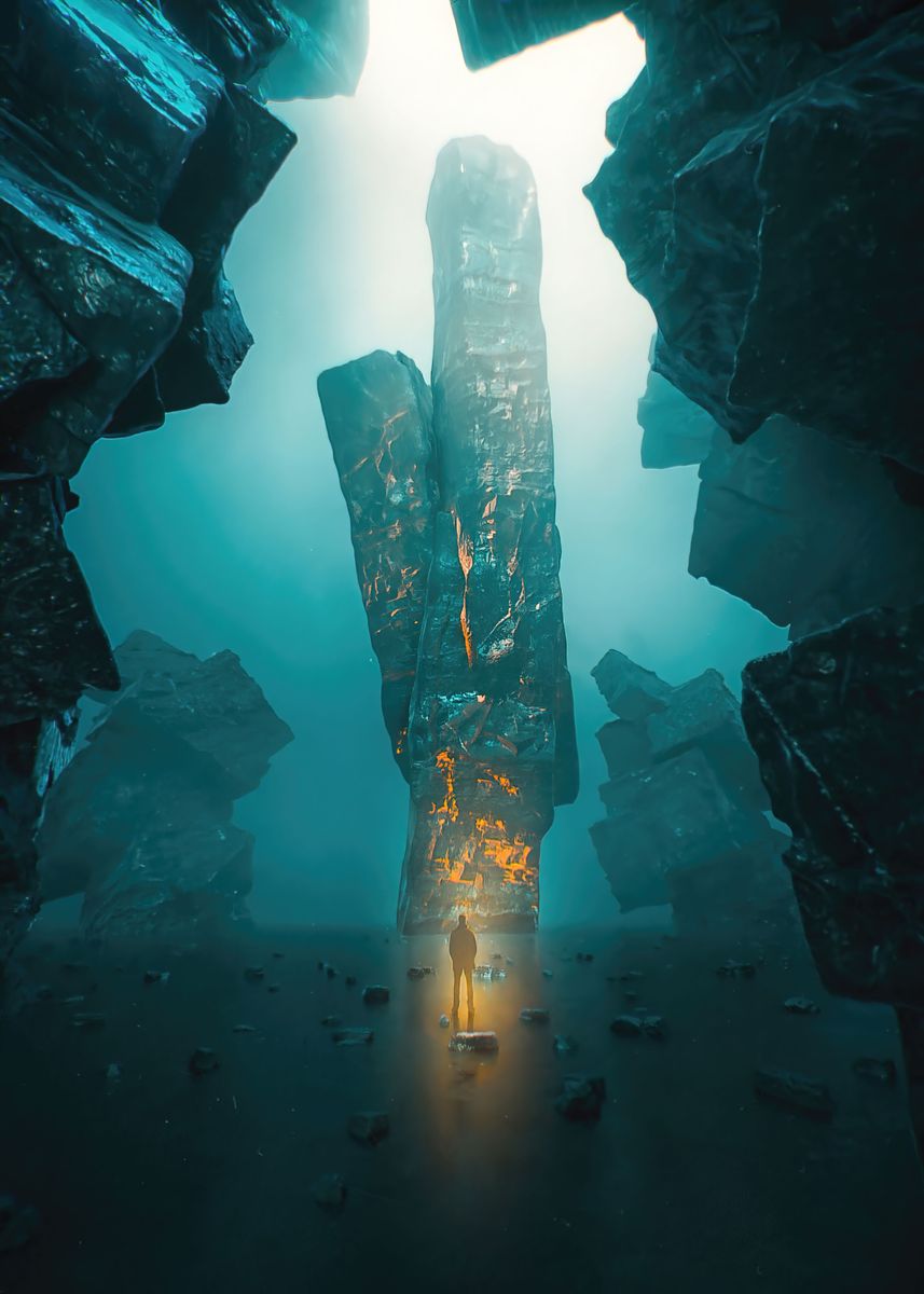 'Cavescape' Poster, picture, metal print, paint by Mads Samuel Bjerre ...