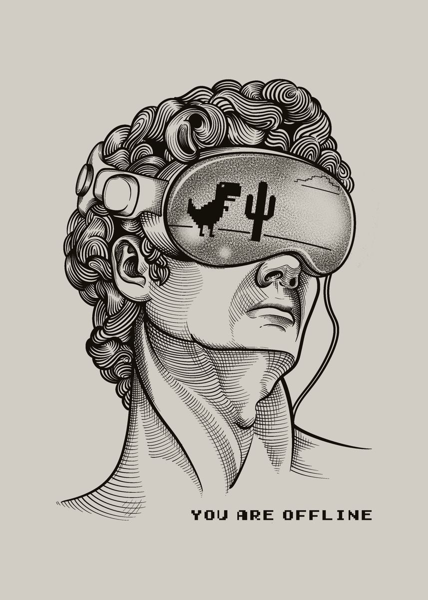 'Offline' Poster, picture, metal print, paint by pxlsm studio | Displate