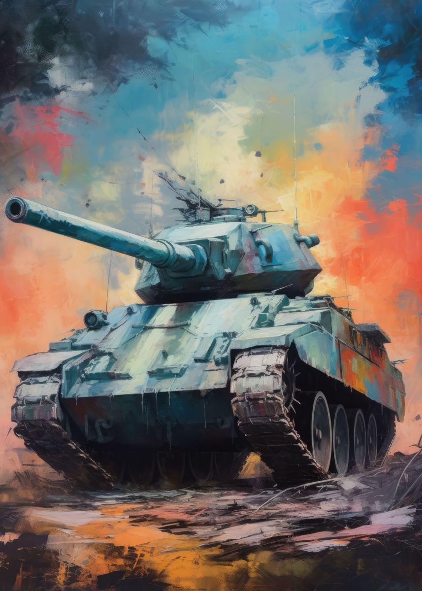 'Tank Oil Paint' Poster, picture, metal print, paint by Stylianos ...