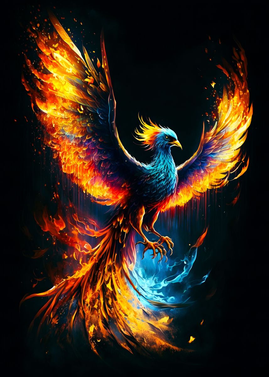 'Fantasy Phoenix Fire' Poster, picture, metal print, paint by Dream ...