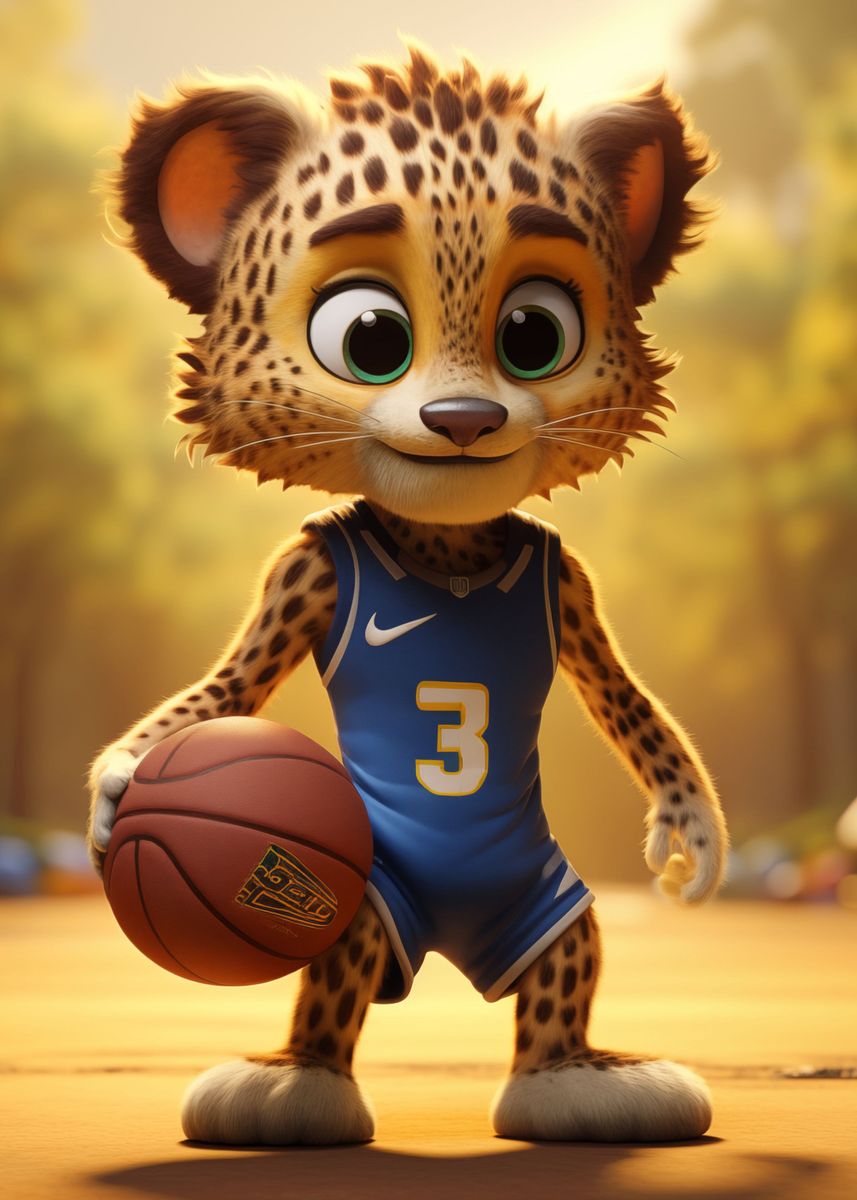 'Cheetah Basketballer' Poster, picture, metal print, paint by mnix ...