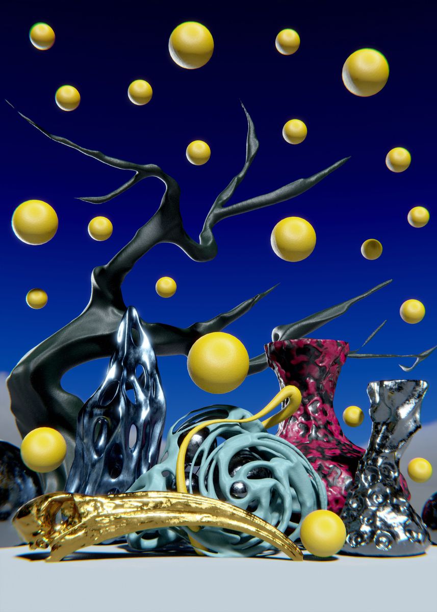 '3D Modelling Rock Metal' Poster, picture, metal print, paint by Rijis ...
