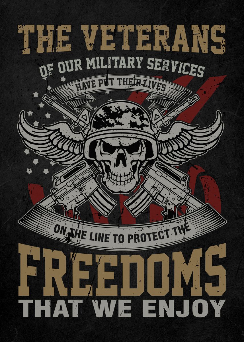 'Veteran Military Quote' Poster, picture, metal print, paint by Art ...