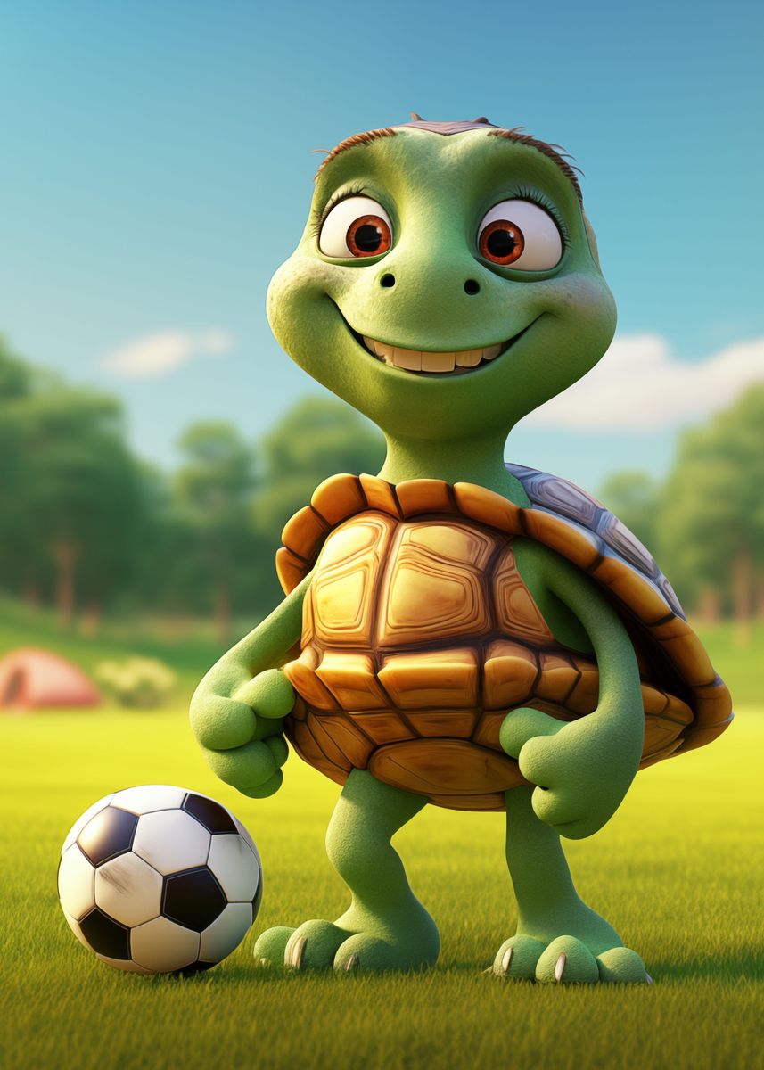 'Tortoise Footballer' Poster, picture, metal print, paint by mnix ...